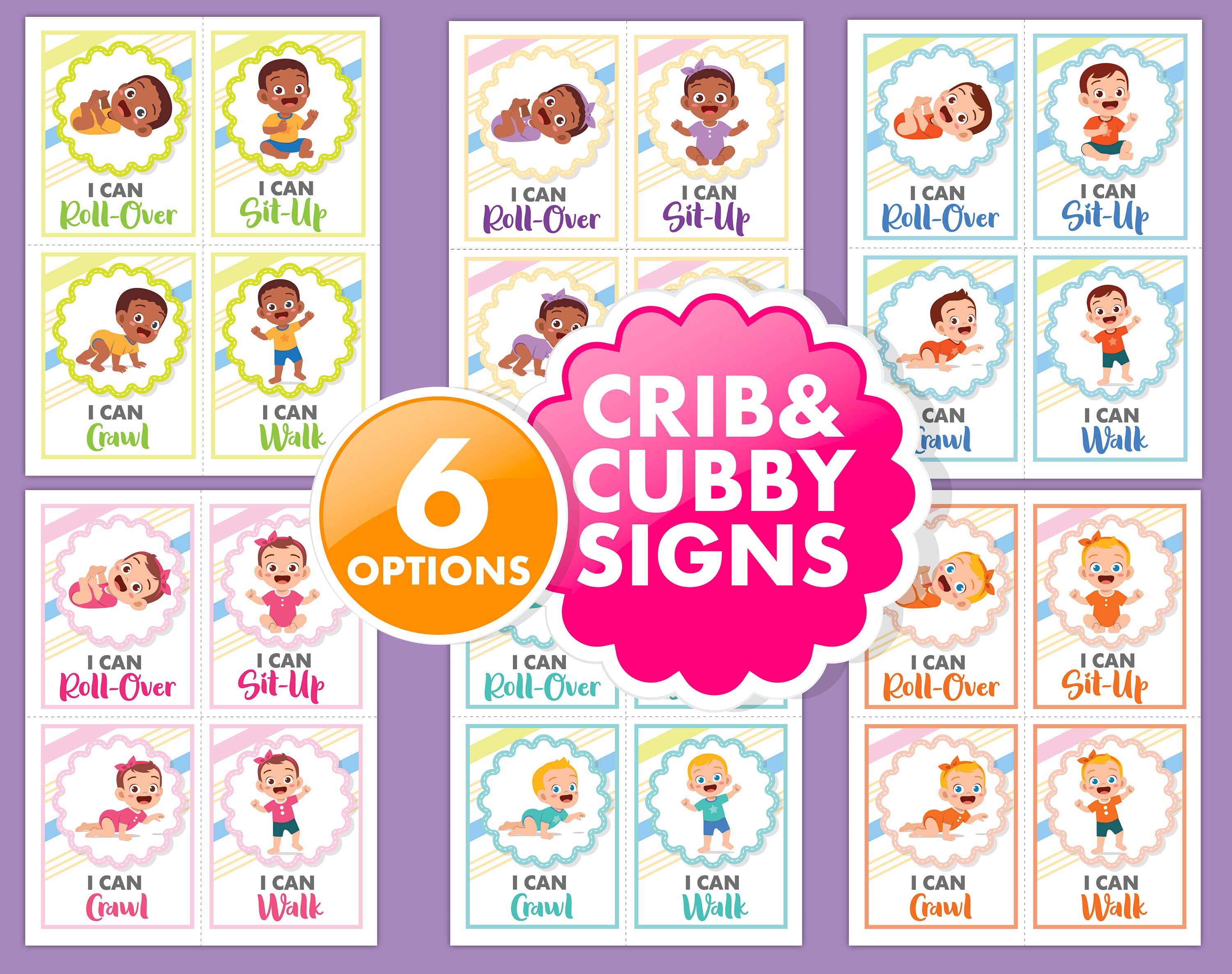 I Can Roll Over Developmental Sign - Nursery Milestone Display ...