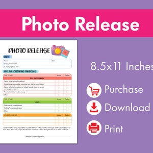 Childcare Photo Release Form Ideal for Daycare, Preschool, and In-home ...