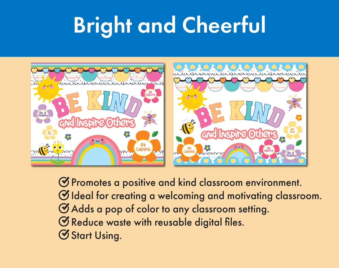 Be Kind Bulletin Board Printable | Kindness Classroom Decor ...