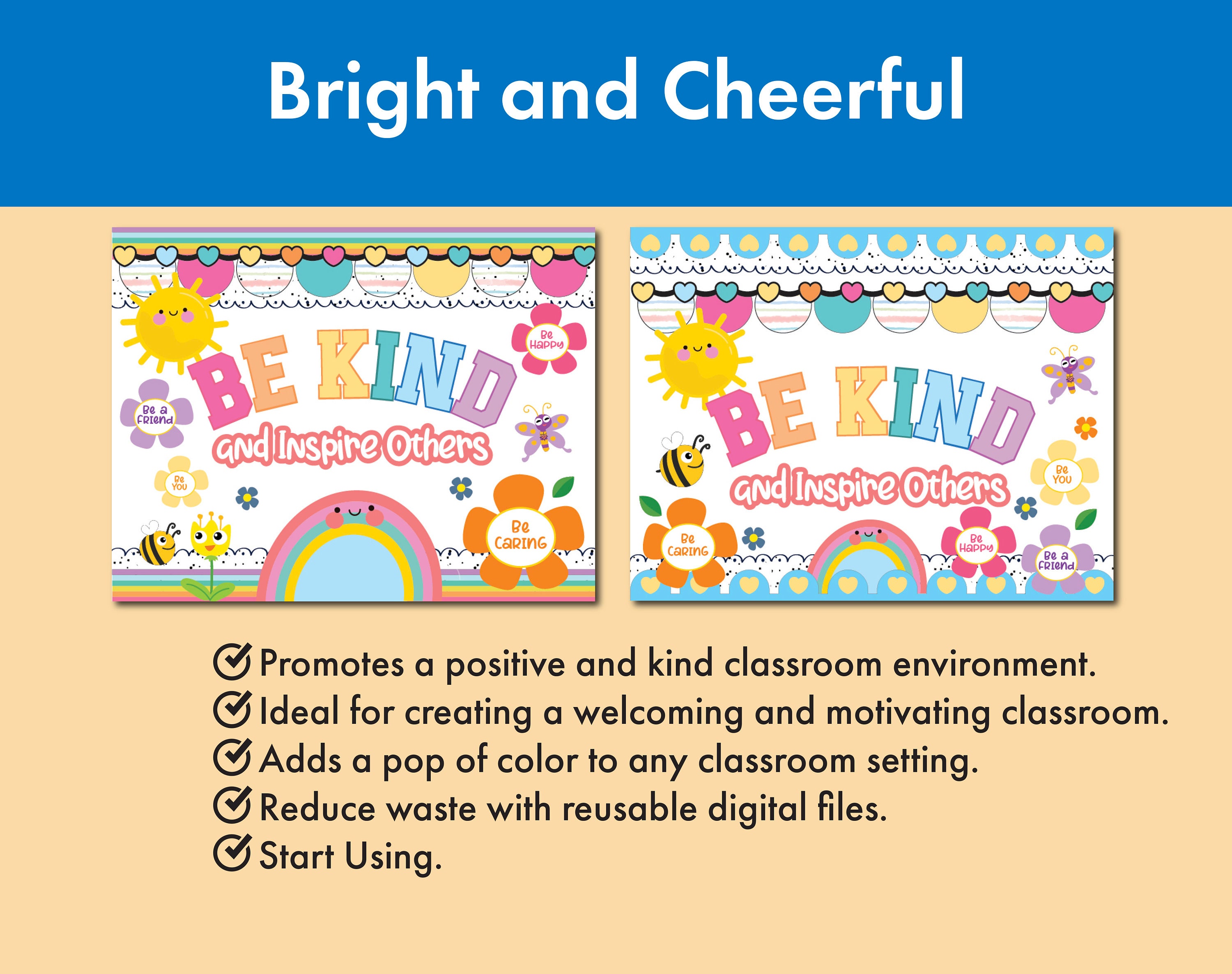 Be Kind Bulletin Board Printable | Kindness Classroom Decor ...