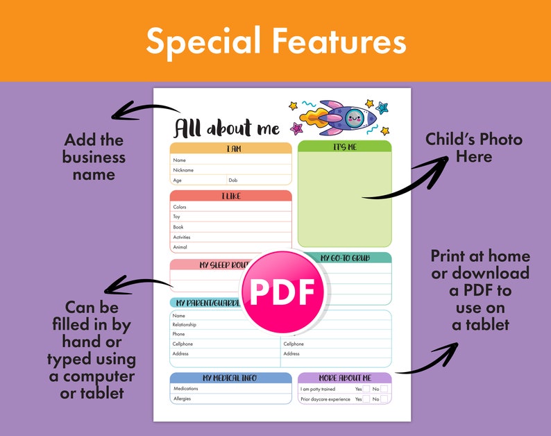 Discover Your Child's World: All About My Child Forms - Get to Know Me ...