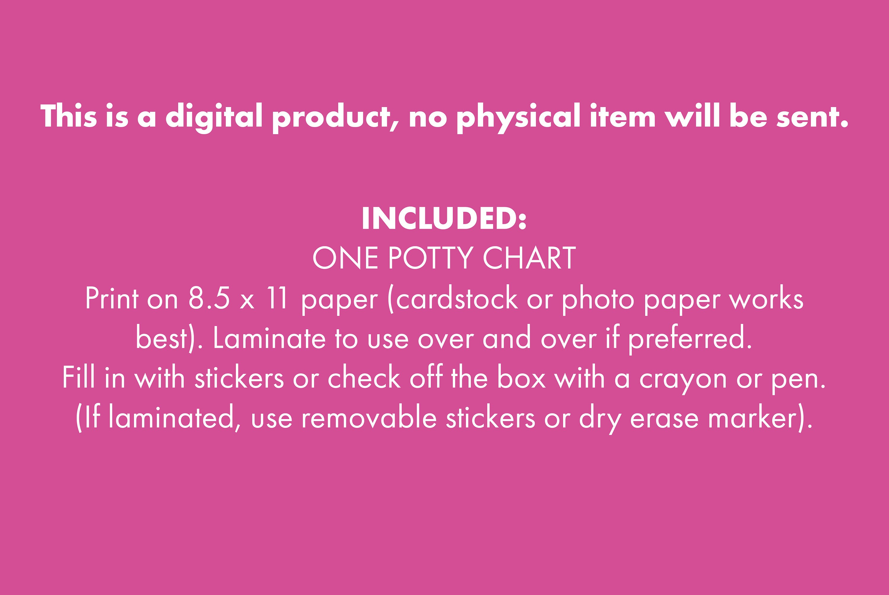 Cute Potty Training Chart Reward for Girl, Bathroom Sticker Chart ...