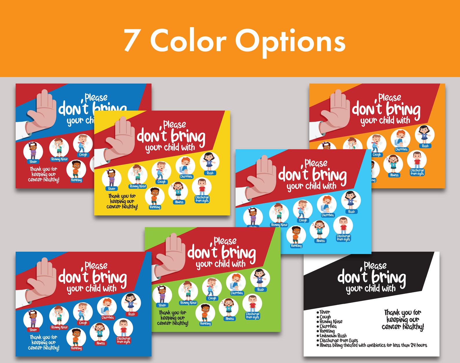 Keep Kids Healthy With Our Daycare Sick Policy Poster – A Must-have for ...