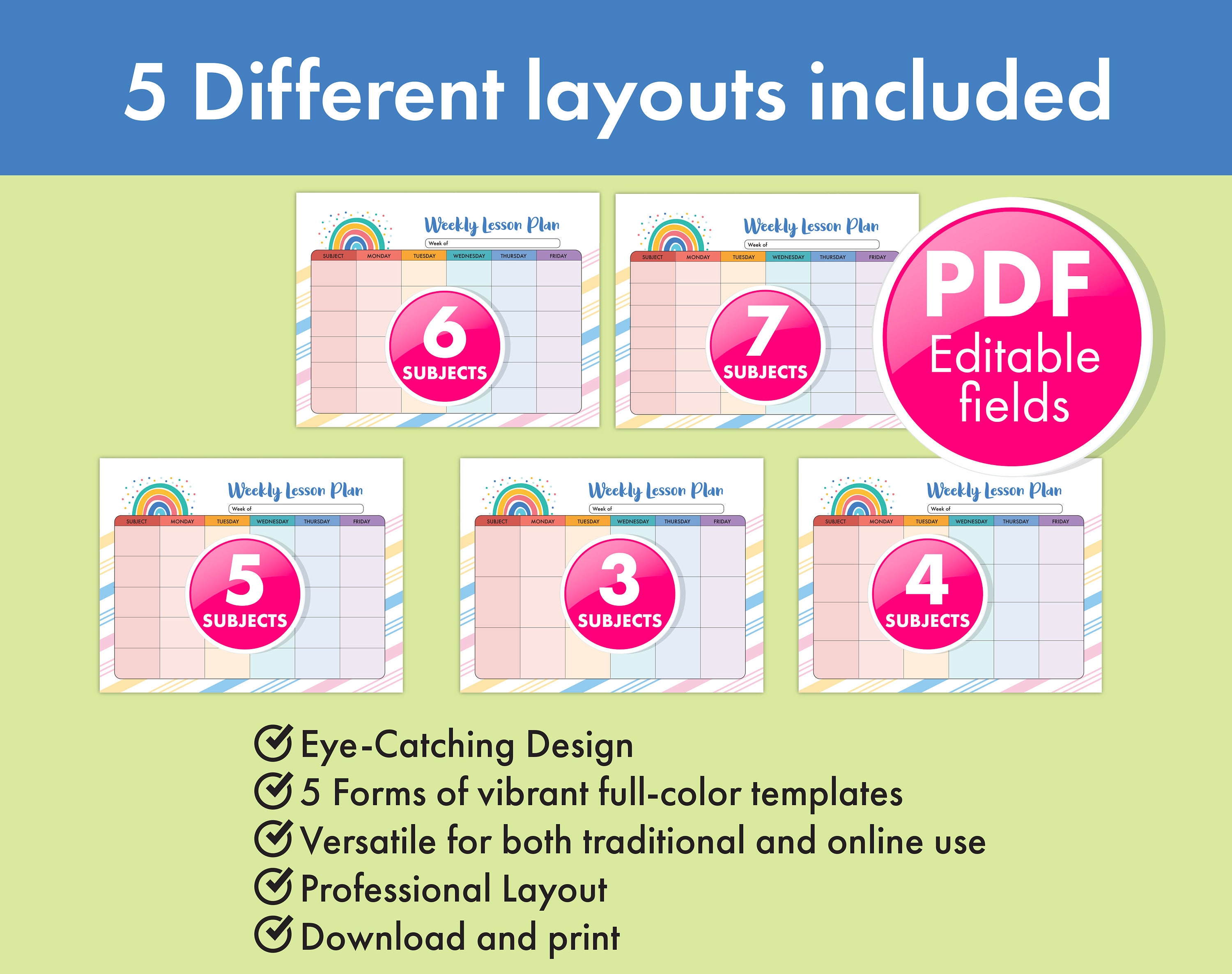 Weekly Lesson Plan Bundle Forms - Perfect for Students of All Ages ...