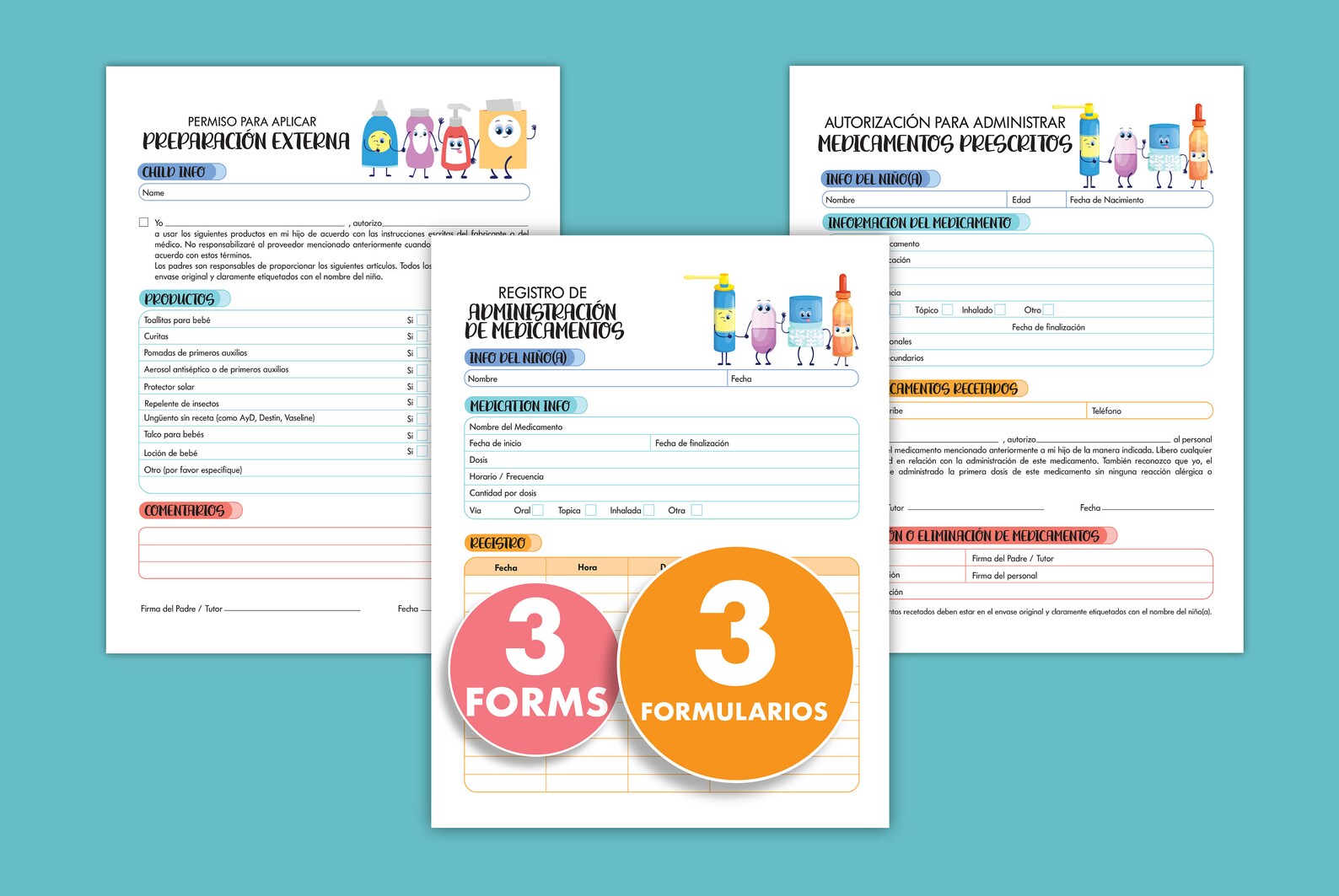 Daycare Medication Forms. Medication Authorization Form, Prescription ...