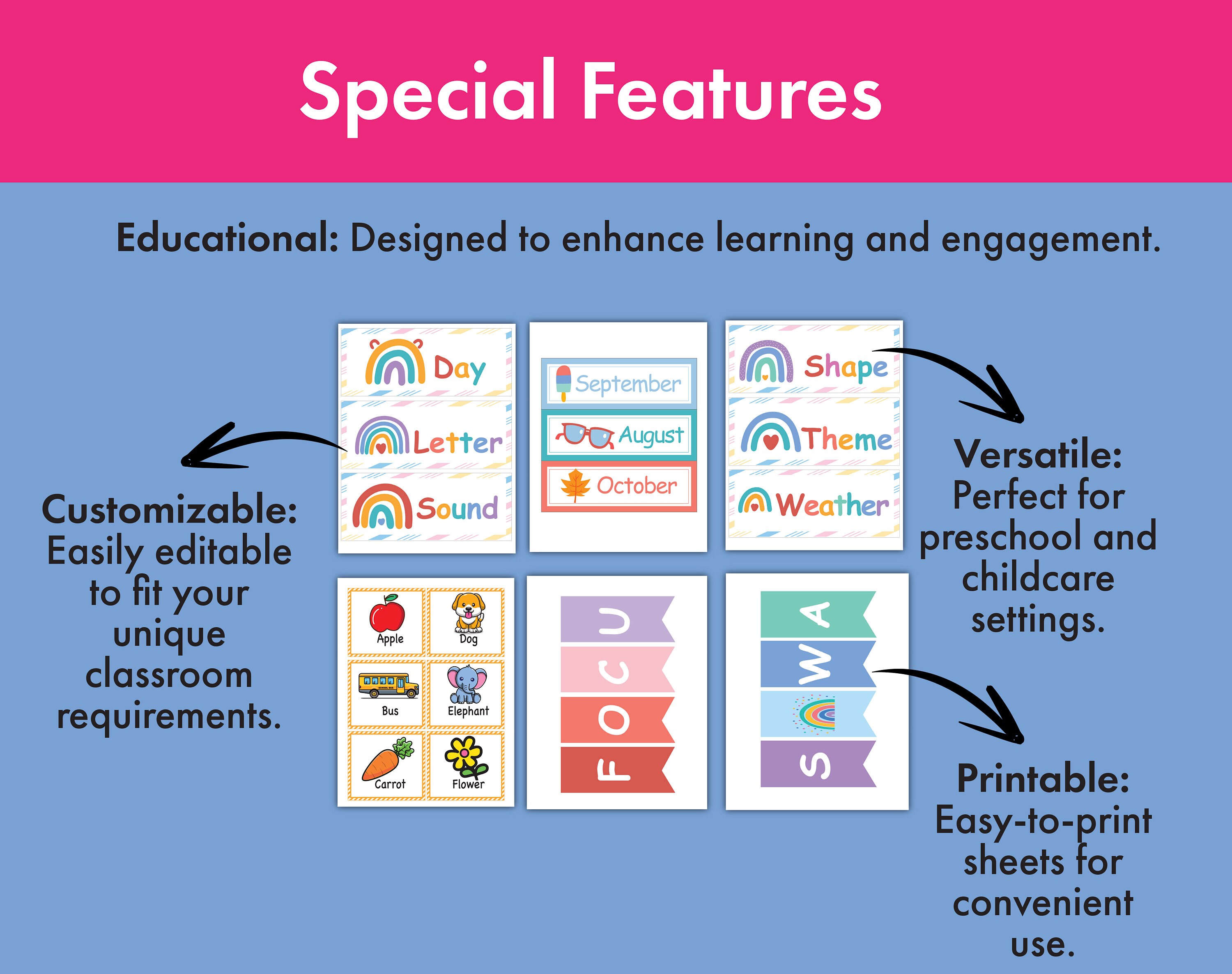 Rainbow Focus Wall | Circle Time Board | Bulletin Board Kit | Classroom ...
