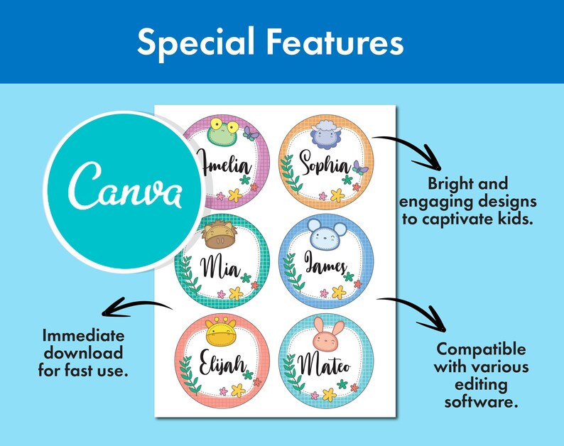 Customizable Name Tags for Preschool, Daycare, Childcare Center ...