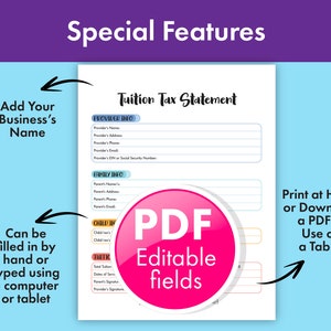 TAX STATEMENT, Childcare, Daycare, Tuition, Preschool, in Home Daycare ...