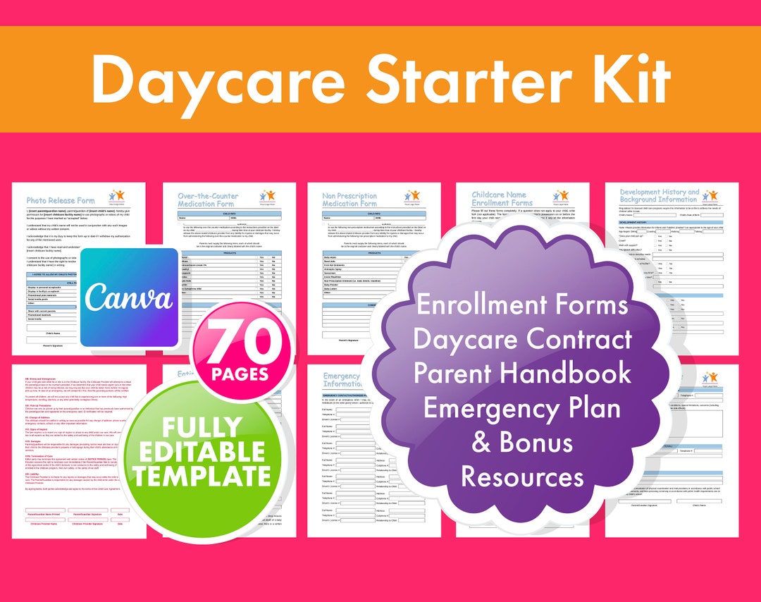 Complete Daycare Starter Kit: Forms, Contracts and Paperwork for Home ...