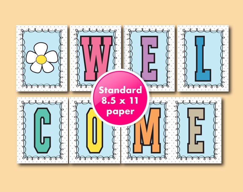 Welcome Banner for Classroom Decor: Bright and Beautiful Printable ...