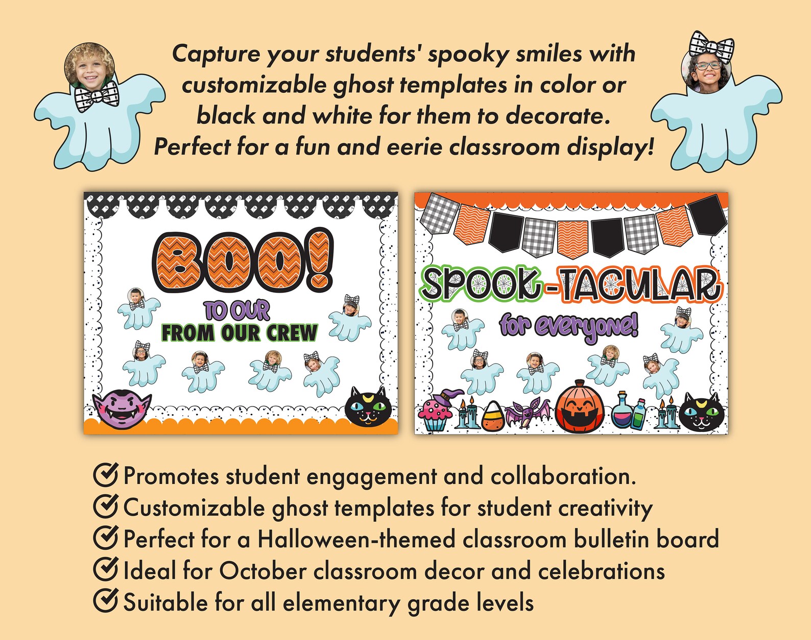 Halloween Ghost Bulletin Board Kit | Fun Student Activities for ...