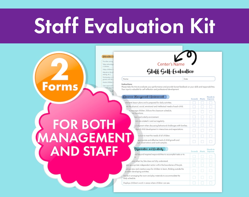 Daycare Staff Evaluation Kit: Employee Self-evaluation Forms for ...
