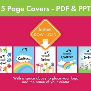 Childcare - Daycare Contract, Fully Editable Enrollment Contract, 5 ...