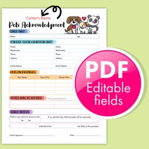 Pet Friendly on Premises Form - Complete Your Daycare Setup With Our ...