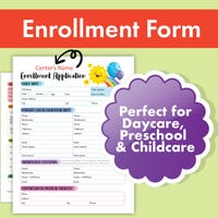 Daycare Forms, Childcare Forms, Enrollment Form - Etsy