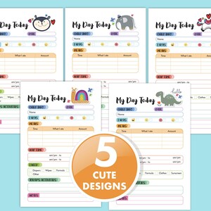 Daily Report Form for Infants, Toddlers, Preschool — Printable Daycare ...