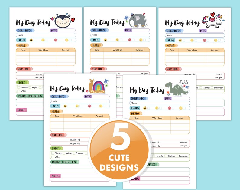 Daily Report Form for Infants, Toddlers, Preschool — Printable Daycare ...