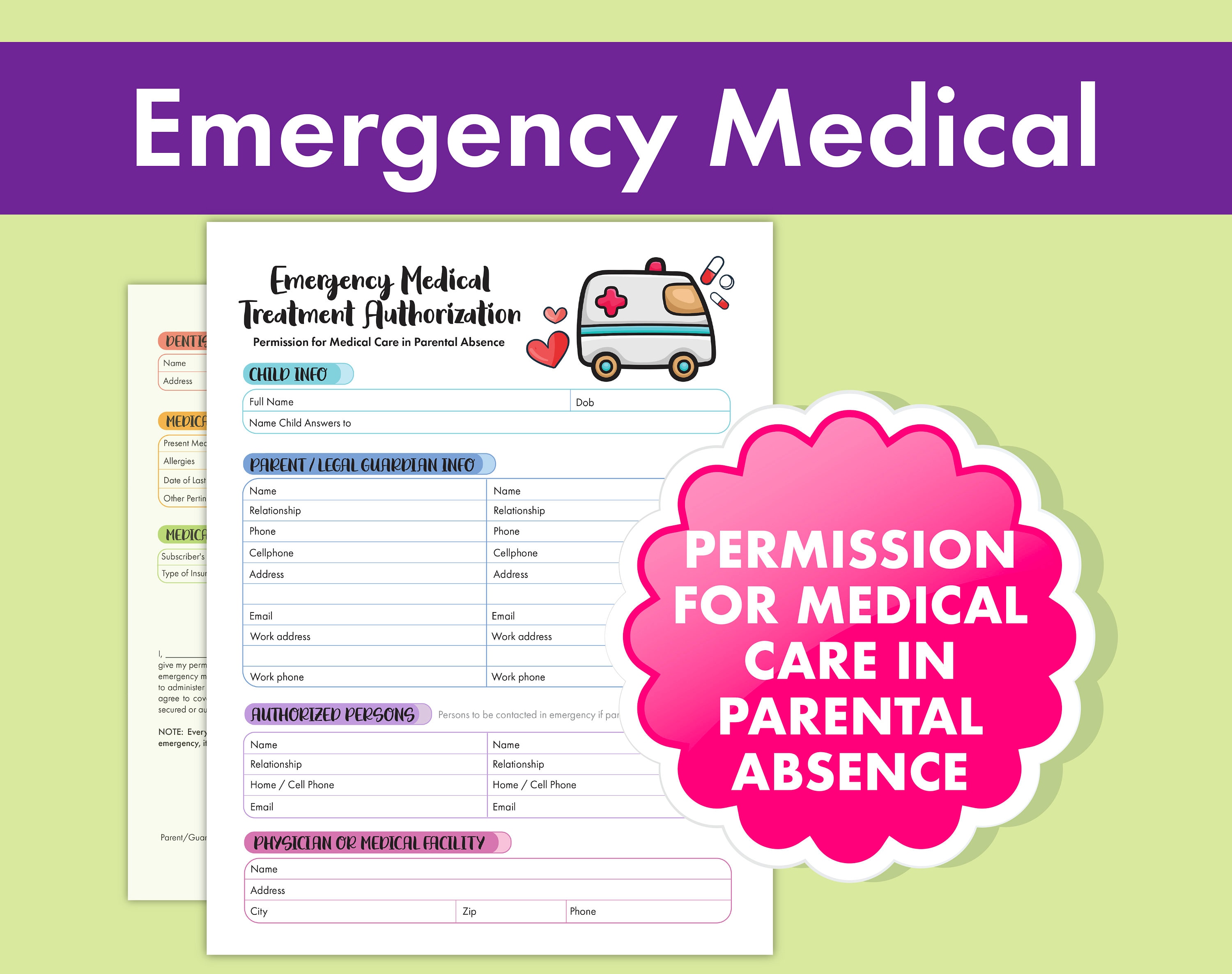 Emergency Medical Authorization Form: Essential Parental Permission for ...