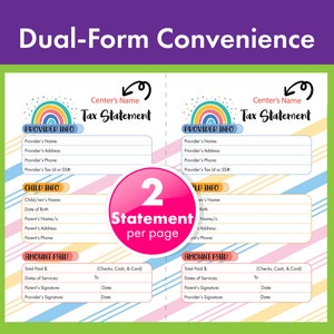 Year-end Tax Statement Receipt Form - Tuition Receipt Template for ...