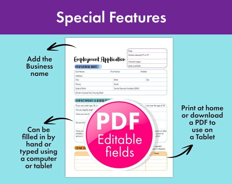 Employee Application Form for Daycare, Preschool, and In-home Child ...