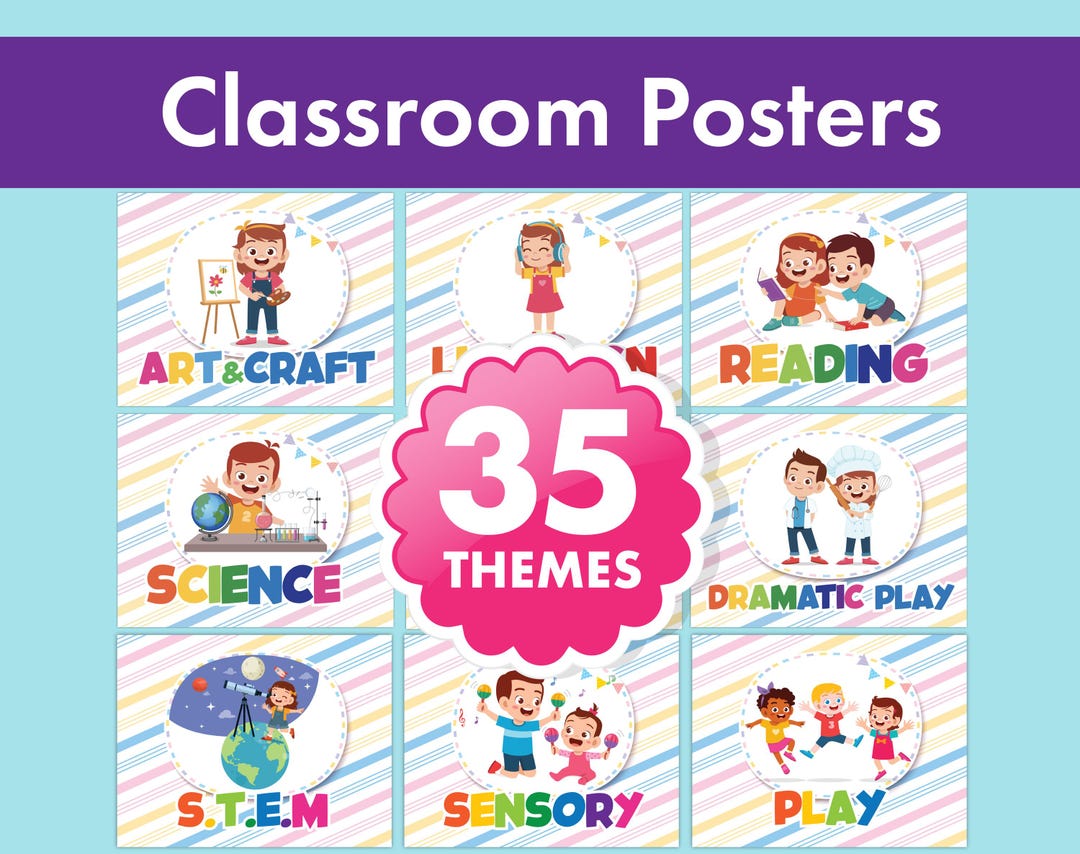 Complete Center Signs Set - 35 PDF Printable Posters for Daycare ...
