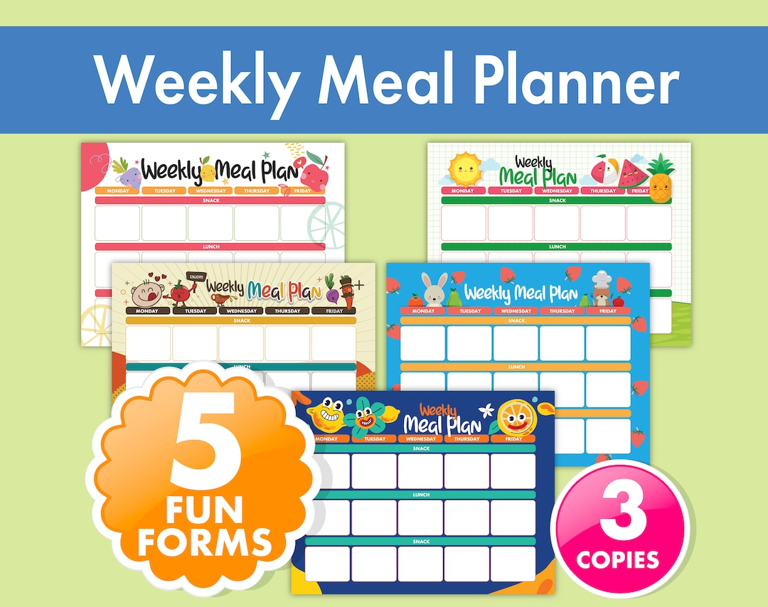 Childcare Menu Planning Kit | Weekly & Monthly Menu Forms | Daycare ...