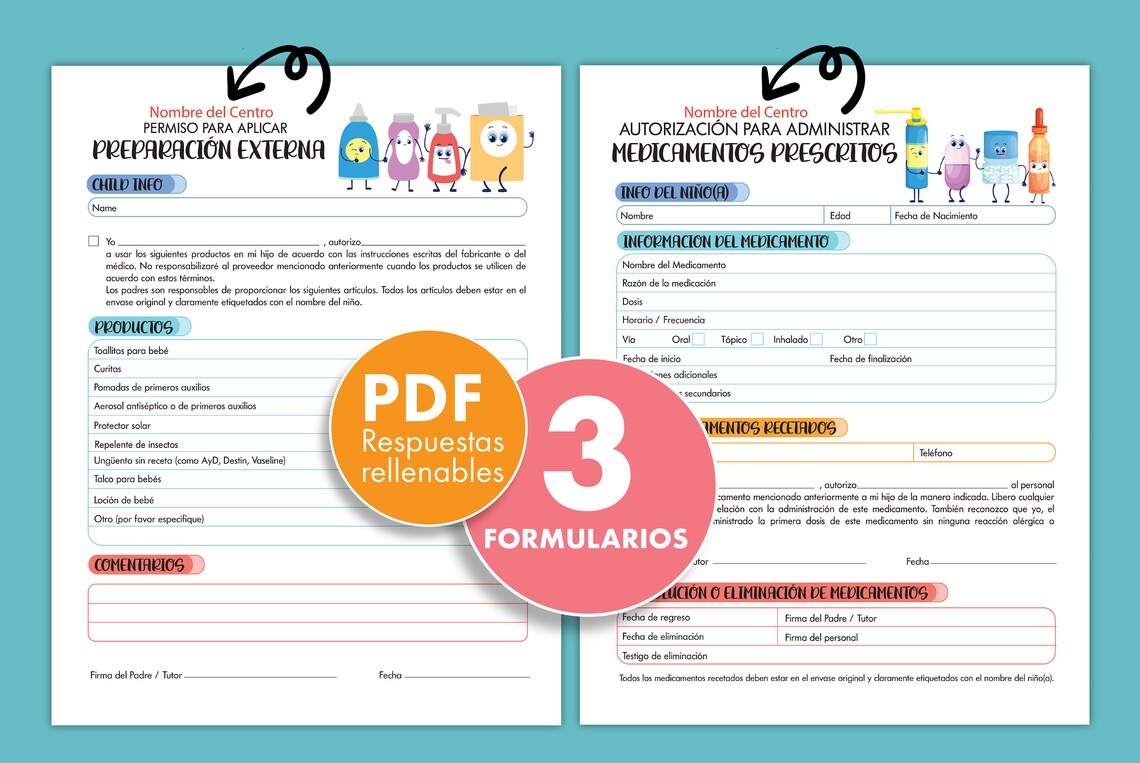 Daycare Medication Forms. Medication Authorization Form, Prescription ...