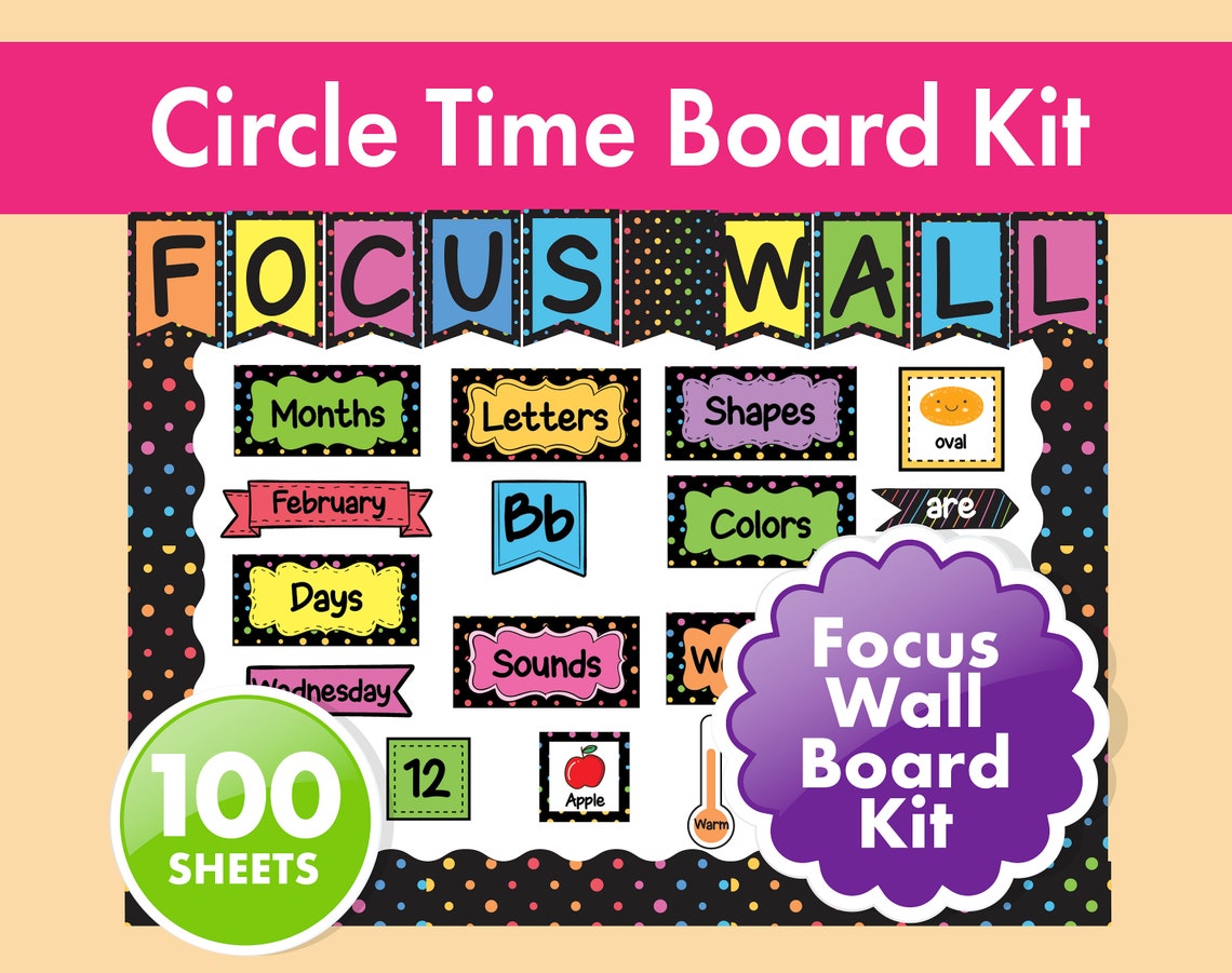 Colorful Focus Wall | Circle Time Board | Bulletin Board Kit ...