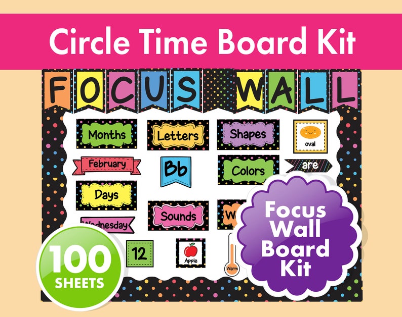 Colorful Focus Wall | Circle Time Board | Bulletin Board Kit ...