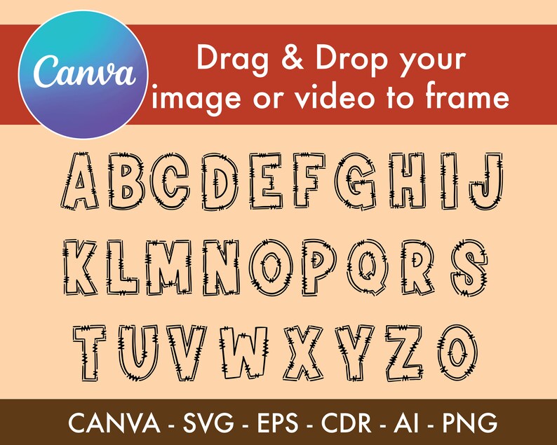 Fall Canva Doodle Letter Alphabet Frame Template Customize - Etsy