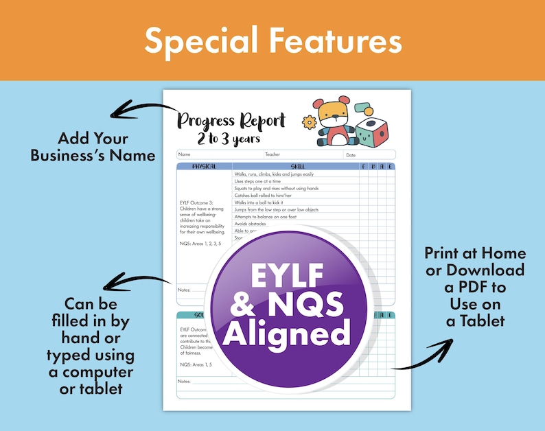 2–3 Year Old Toddler Progress Report | Editable Fillable PDF ...
