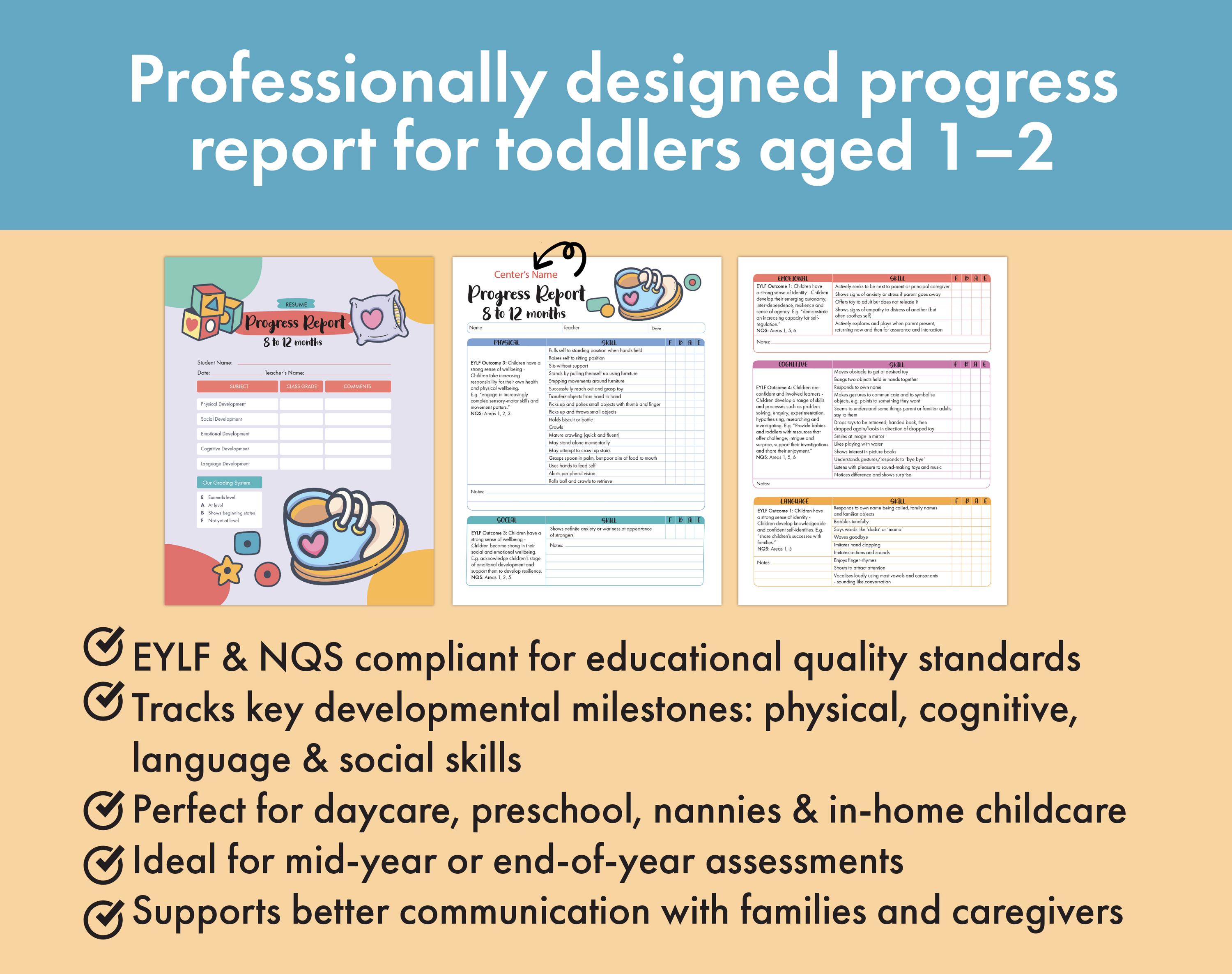 Toddler Progress Report (1-2 Years) – EYLF/NQS Aligned Fillable PDF - Etsy
