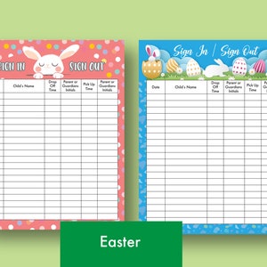 Year Round Daycare Sign in and Out Forms - Stay Organized With Style ...