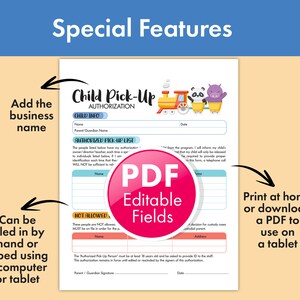 Efficient Child Pick-up Authorization Form - Essential for Daycares ...
