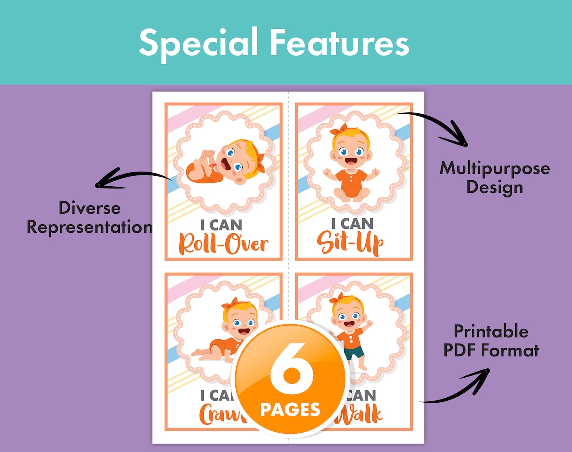 I Can Roll Over Developmental Sign - Nursery Milestone Display ...