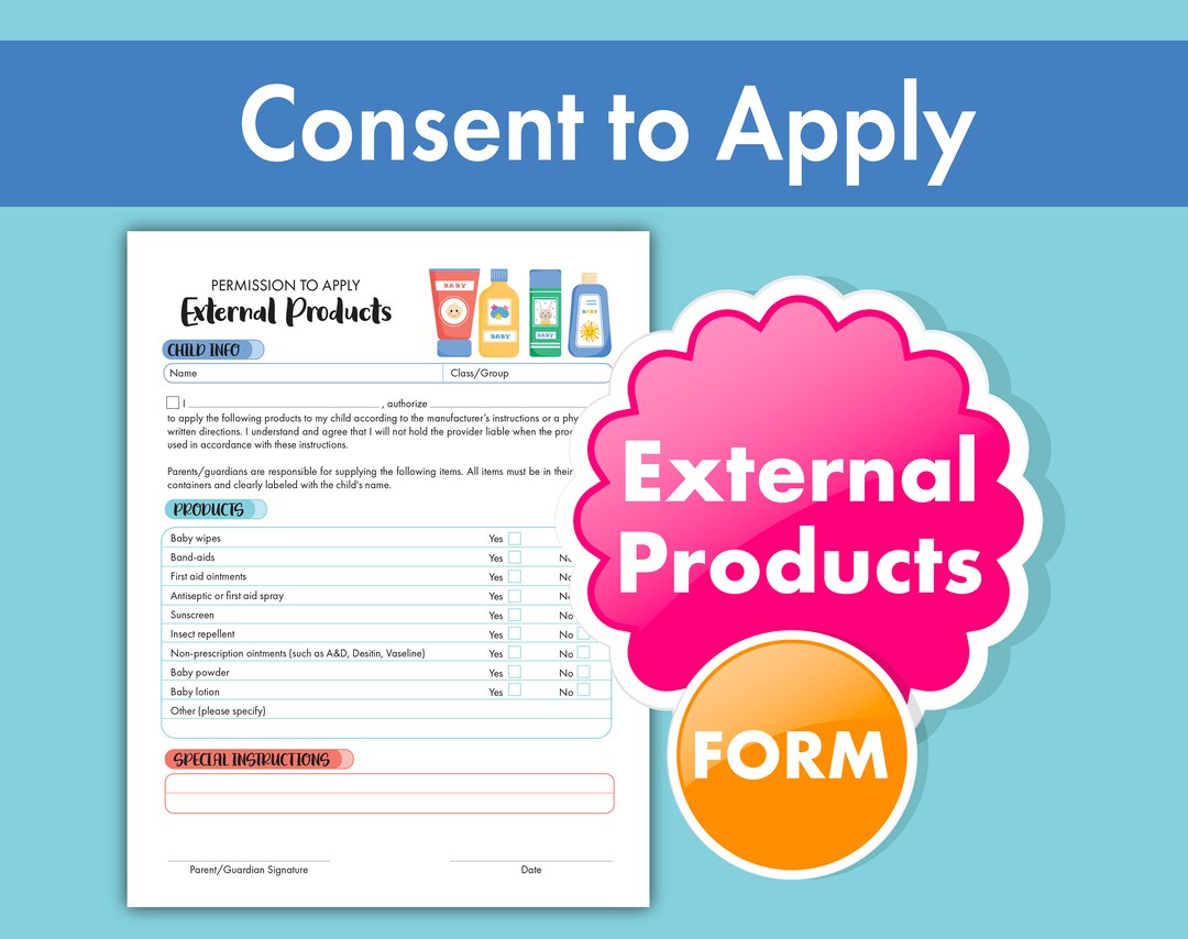Permission to Apply External Products Form - Baby Wipes, Band-aids ...