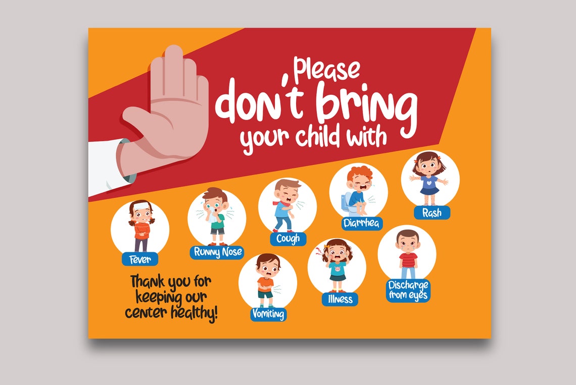 Daycare Sick Policy Poster for Childcare and Daycare - Etsy