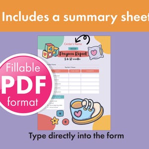 8–12 Month Infant Progress Report | EYLF/NQS Aligned Fillable PDF ...