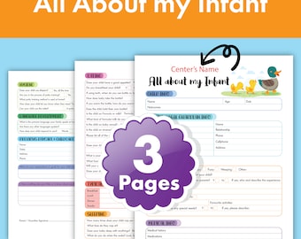 Daycare Forms Getting to Know Your Child Perfect for Tours - Etsy