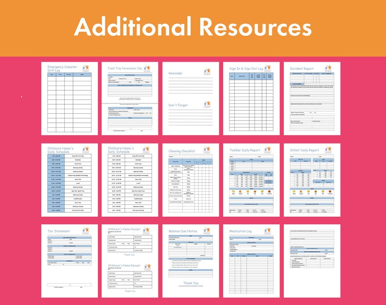 Editable Daycare Forms Bundle | Canva Starter Kit With Contract ...