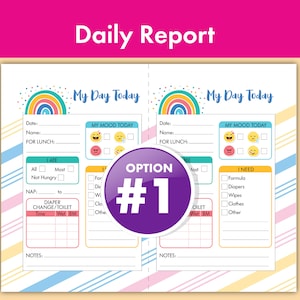 Daily Report Form for Daycare - Ideal for Nanny, Childcare Providers ...