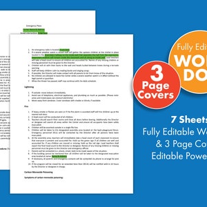 Daycare Emergency Plans, Printable Forms, Daycare, Childcare, Preschool ...