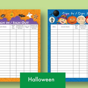 Year-round Daycare Sign in and Out Forms Stay Organized With - Etsy