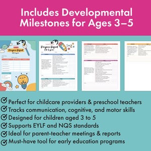 3-5 Year Old Progress Report | EYLF & NQS Aligned Fillable PDF ...