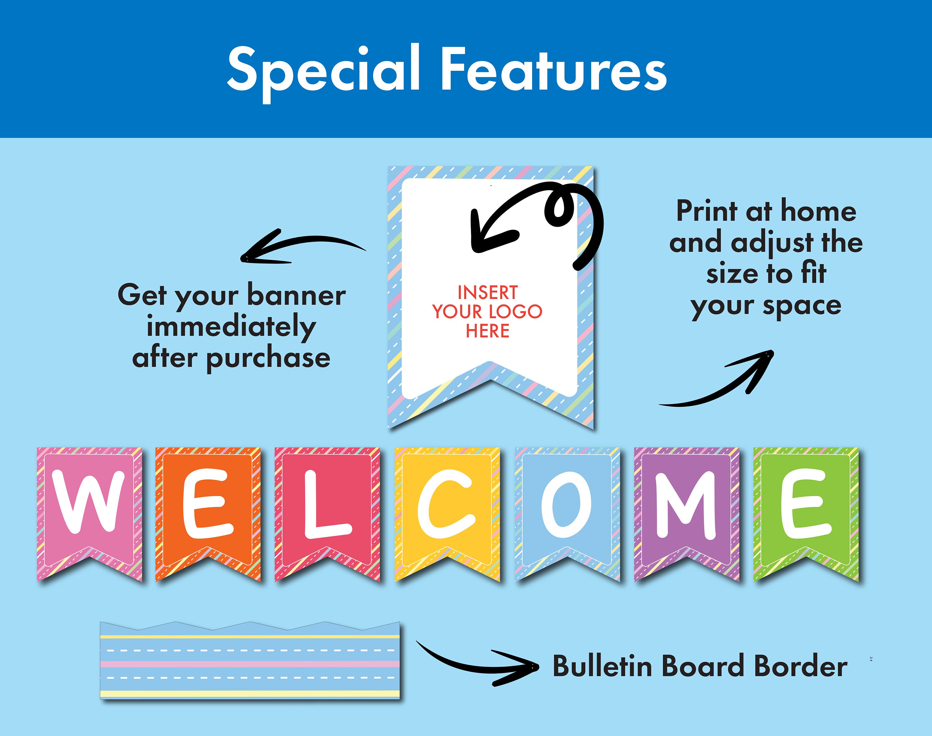 Welcome to Our Happy Place Banner - Preschool Classroom Decor - Welcome ...