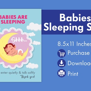 Cute Posters Babies Are Sleeping, Be Quiet Naptime Poster, Preschool ...