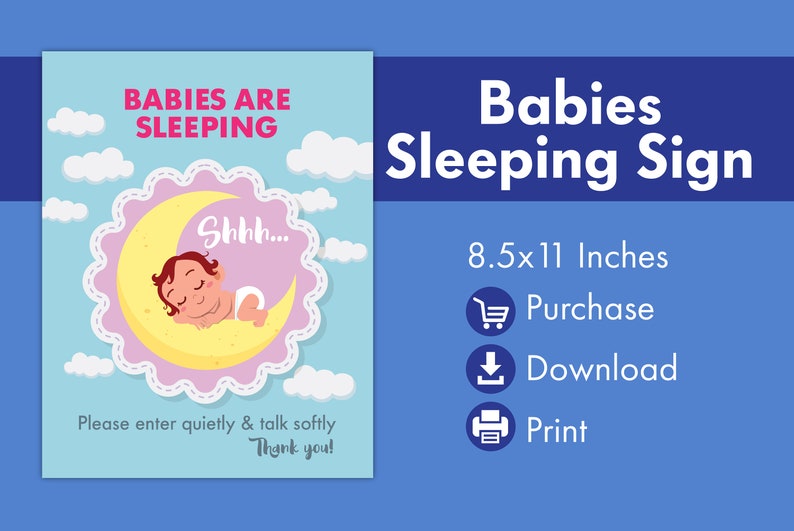 Cute Posters Babies Are Sleeping, Be Quiet Naptime Poster, Preschool ...