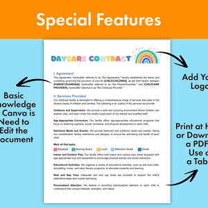 Daycare Contract Template - Ideal for Preschools, Childcare Businesses ...
