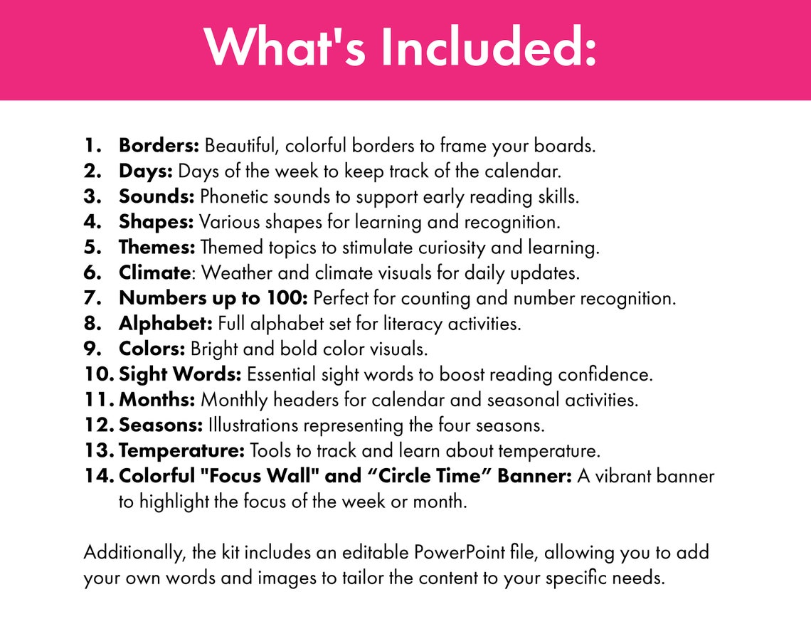 Colorful Focus Wall | Circle Time Board | Bulletin Board Kit ...