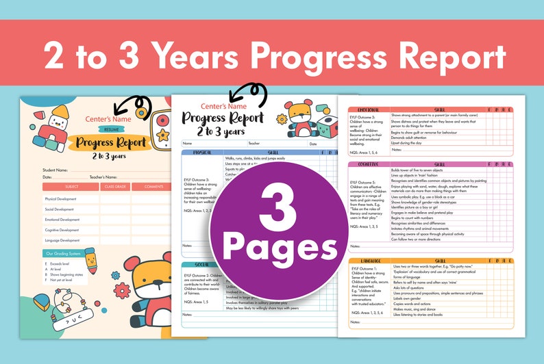 Progress Report Perfect for 2-3 Year Old and Progress Report - Etsy